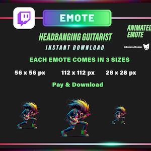 Animated Headbanging Guitarist Emote for Twitch (digital Download) - Etsy