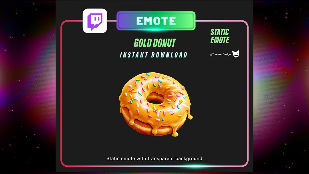 STATIC Donut Emote Set for Twitch, Streamer, Gaming, Streaming, Stream ...