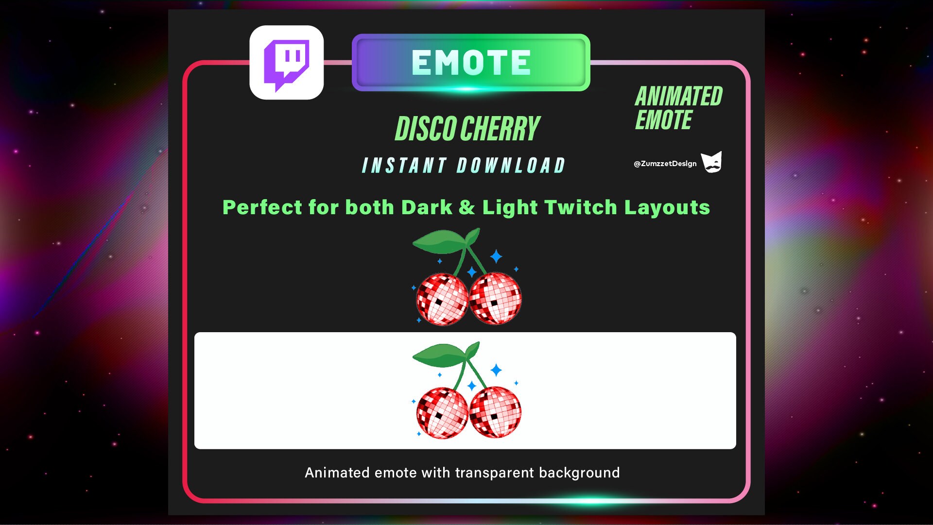 ANIMATED Disco Ball Cherry Emote for Twitch, Streamer, Streaming ...