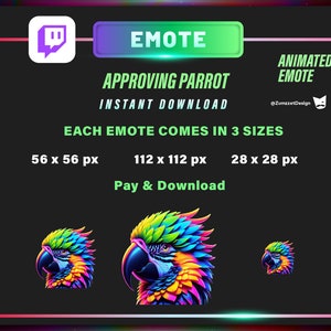 ANIMATED Parrot Emote for Twitch, Streamer, Gaming, Streaming, Stream ...
