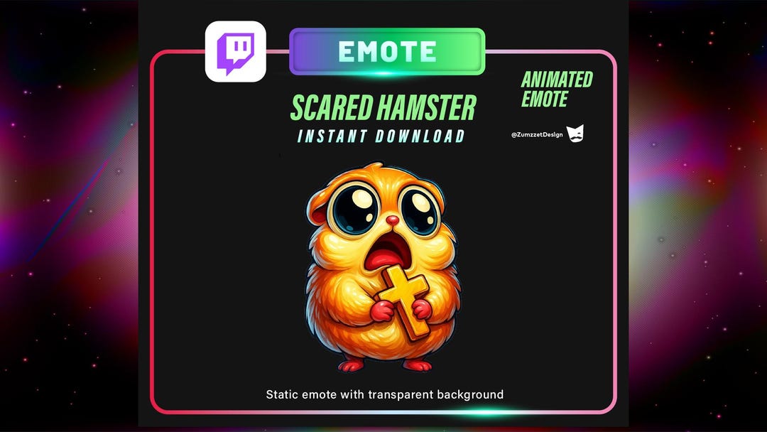ANIMATED Scared Meme Hamster Emote for Twitch, Animal Emotes, Reaction ...
