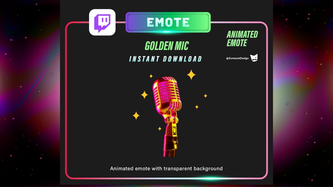 Animated Golden Microphone Emote for Twitch (digital Download) - Etsy