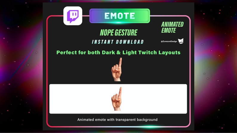 ANIMATED Hand Gesture No Emote for Twitch, Streamer, Streaming, Stream ...