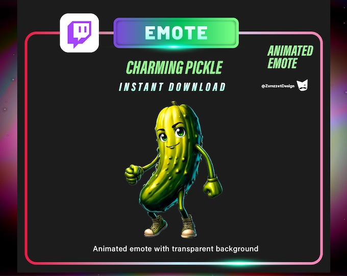 Animated Pickle Emotes Pack, 10 Cute Gherkin Wiggle, Aim, Bonk Emote ...