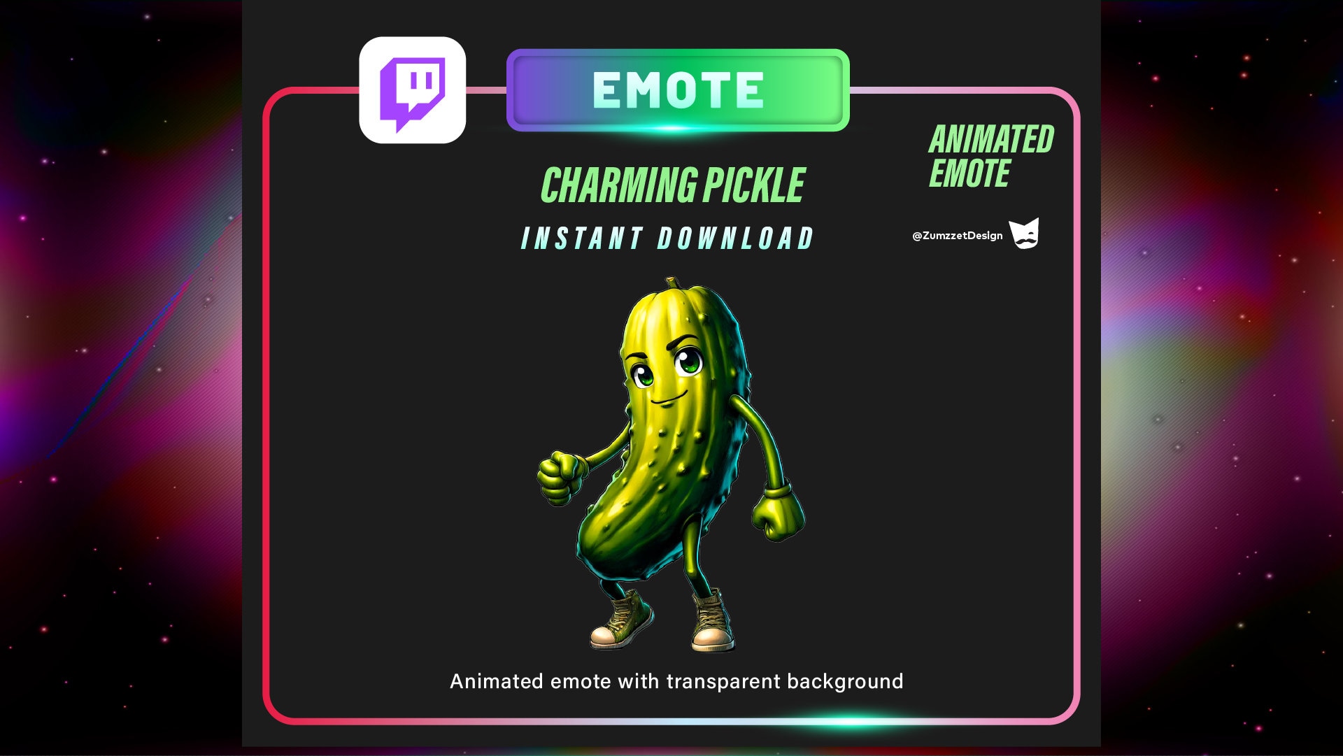 ANIMATED Pickle Emote for Twitch, Streamer, Gaming, Streaming, Stream ...
