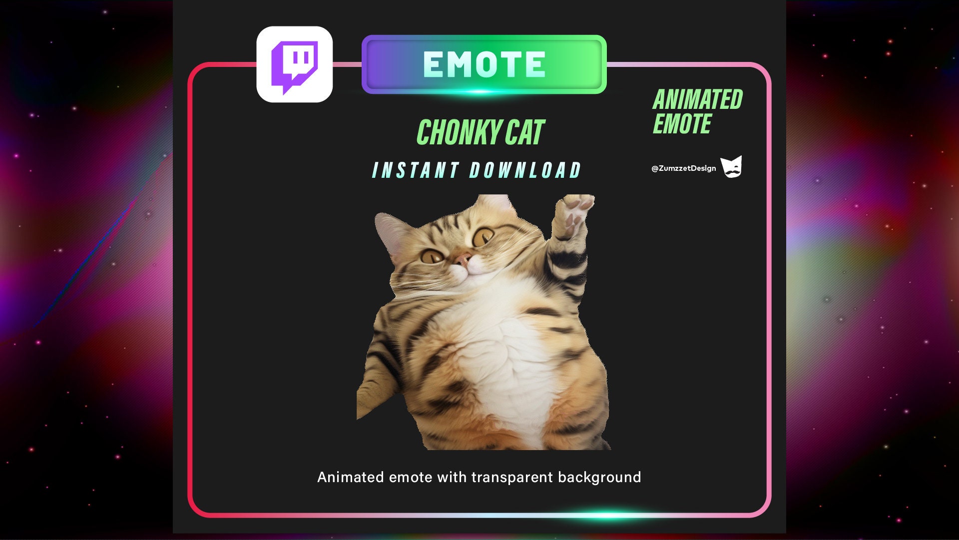 Animated Chonky Tabby Cat Emote for Twitch (digital Download) - Etsy