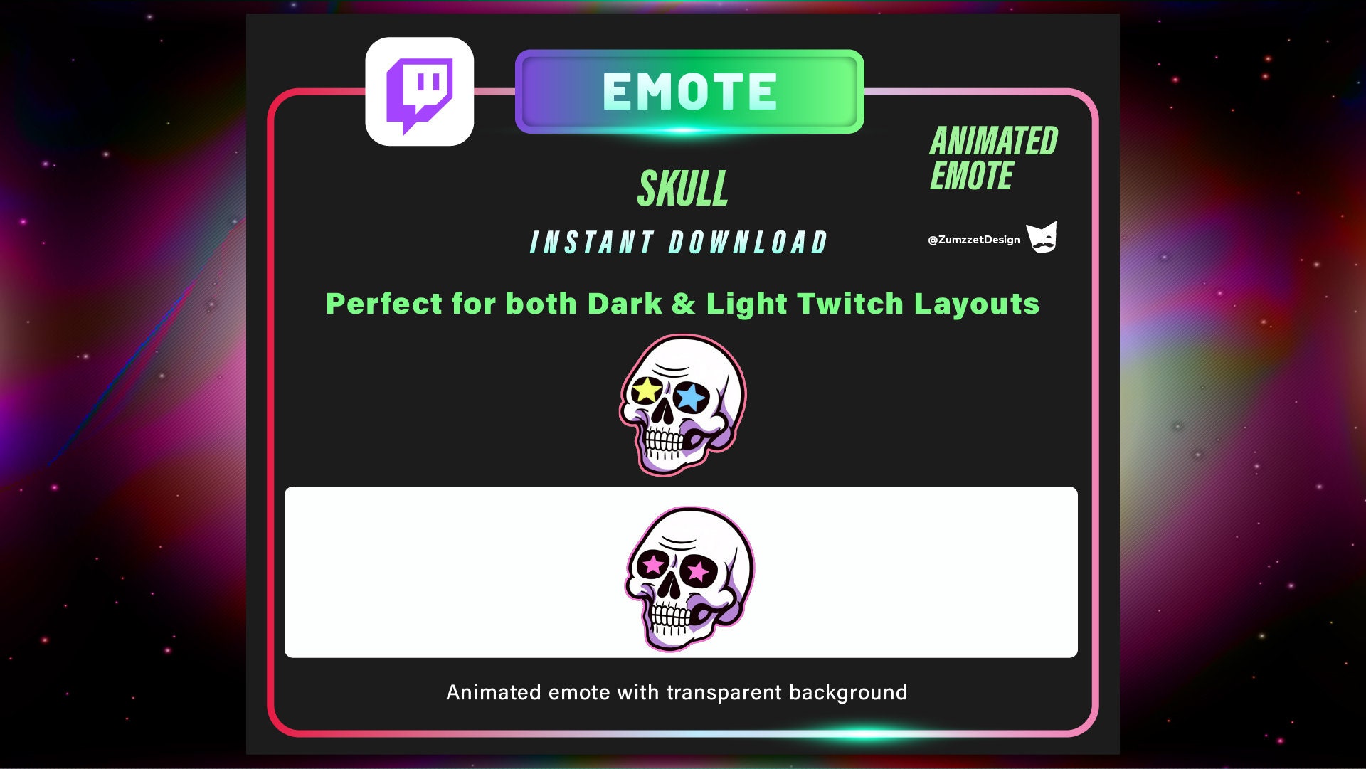 ANIMATED Skull Emote for Twitch, Streamer, Gaming, Streaming, Stream ...
