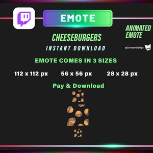 ANIMATED Raining Cheeseburgers Emote for Twitch, Streamer, Gaming ...