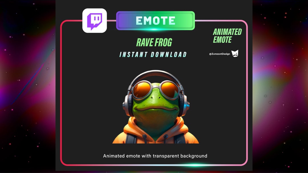 Animated Rave Frog Emote for Twitch (digital Download) - Etsy