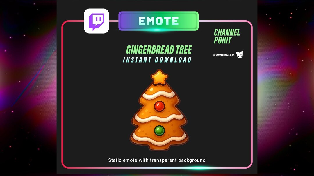Static Gingerbread Tree Emote for Twitch, Christmas Channel Point ...