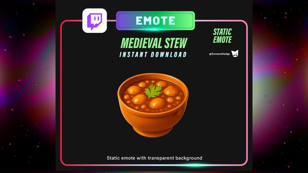 STATIC Stew Soup Emote Set for Twitch, Streamer RPG, Medieval Gaming ...