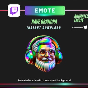 Animated Grandpa Headphones Emote for Twitch (digital Zip File) - Etsy