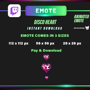 ANIMATED Heart Disco Ball Emote for Twitch, Streamer, Gaming, Streaming ...