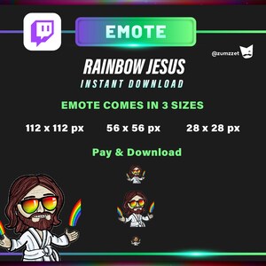 ANIMATED RAINBOW Jesus Emote for Twitch, Streamer, Gaming, Streaming ...