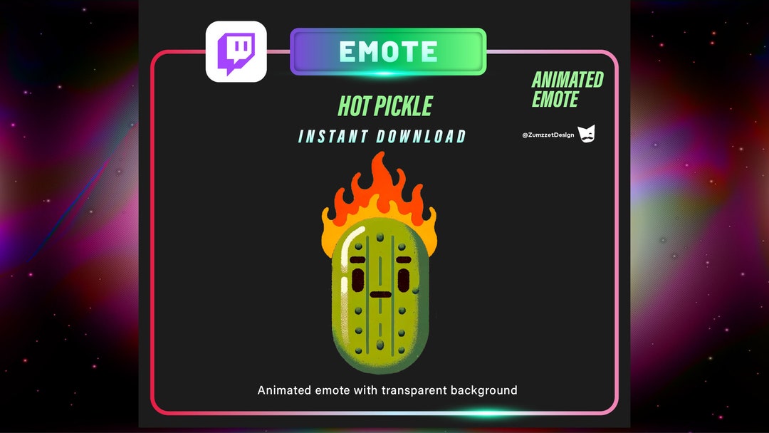 ANIMATED Hot Pickle Emote for Twitch, Streamer, Gaming, Streaming ...