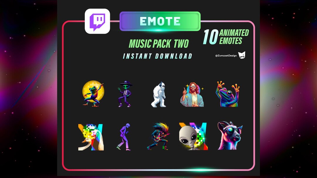 ANIMATED 10 Music Pack Emotes for Twitch, Streamer, Gaming, Streaming ...
