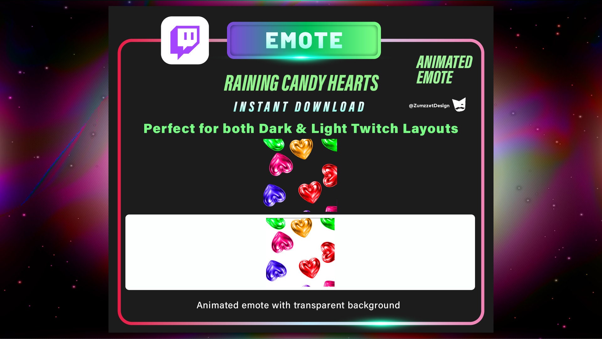 Animated Raining Heart Emote for Twitch (digital Zip File) - Etsy