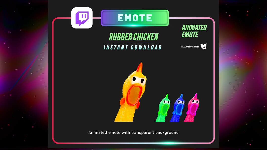 ANIMATED Screaming Yellow Rubber Chicken Emote for Twitch, Streamer ...