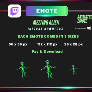 ANIMATED Melting Alien Emote Set for Twitch, Streamer, Stream Emotes - Etsy