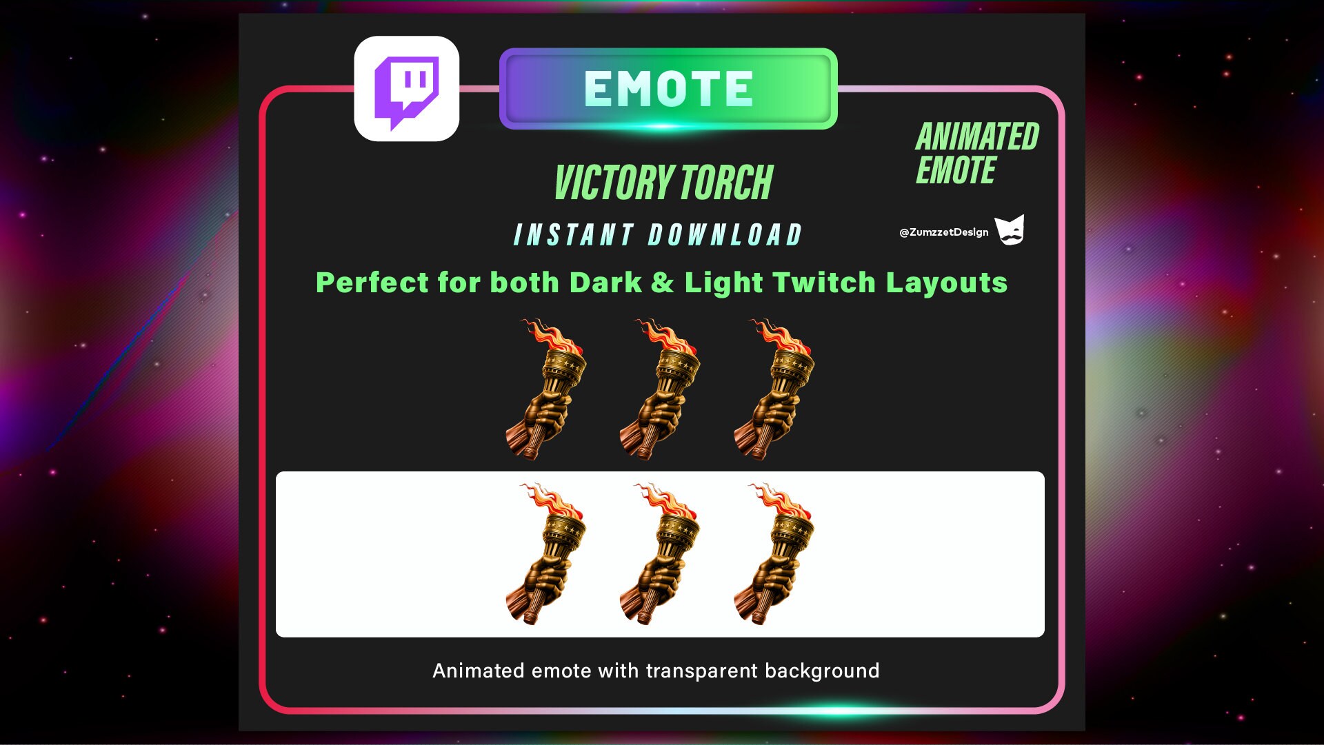 ANIMATED Victory Torch Lighter Emote for Twitch, Streamer, Gaming ...