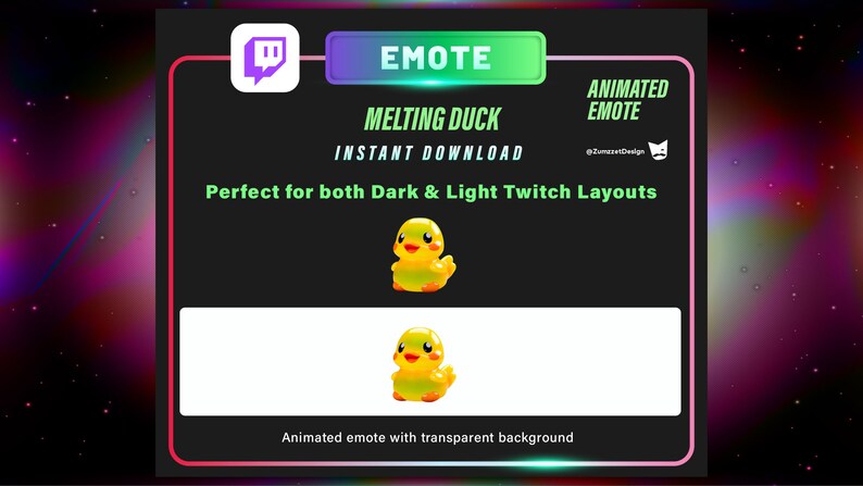 ANIMATED Duck Emote for Twitch, Streamer, Gaming, Streaming, Stream ...
