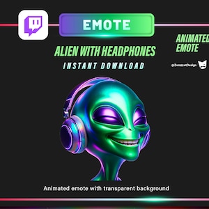 Animated Neon Alien DJ Emote for Twitch (digital File) - Etsy