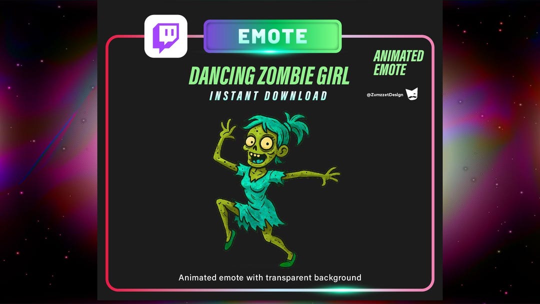 Animated Dancing Zombie Girl Emote for Twitch (digital Download) - Etsy