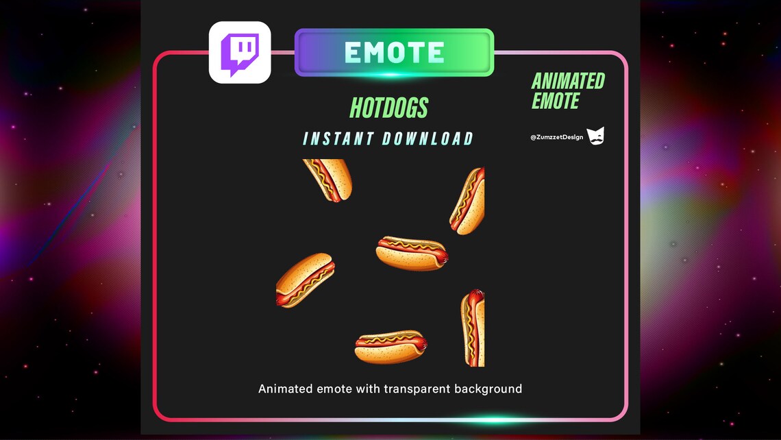 ANIMATED Raining Hot Dogs Emote for Twitch, Streamer, Gaming, Streaming ...