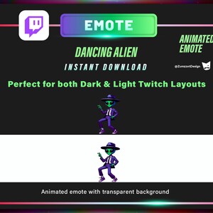 ANIMATED Dancing Alien Emote for Twitch, Streamer, Stream Emotes, Music ...