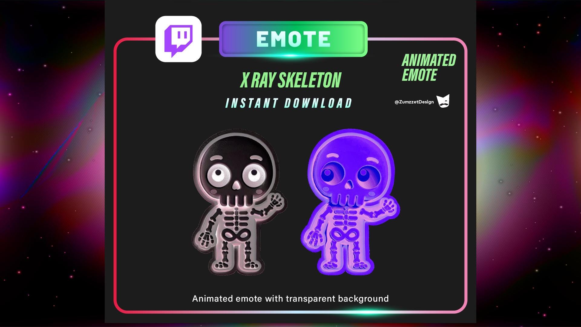 ANIMATED Xray Waving Skeleton Emote for Twitch, Streamer, Spooky Emote ...