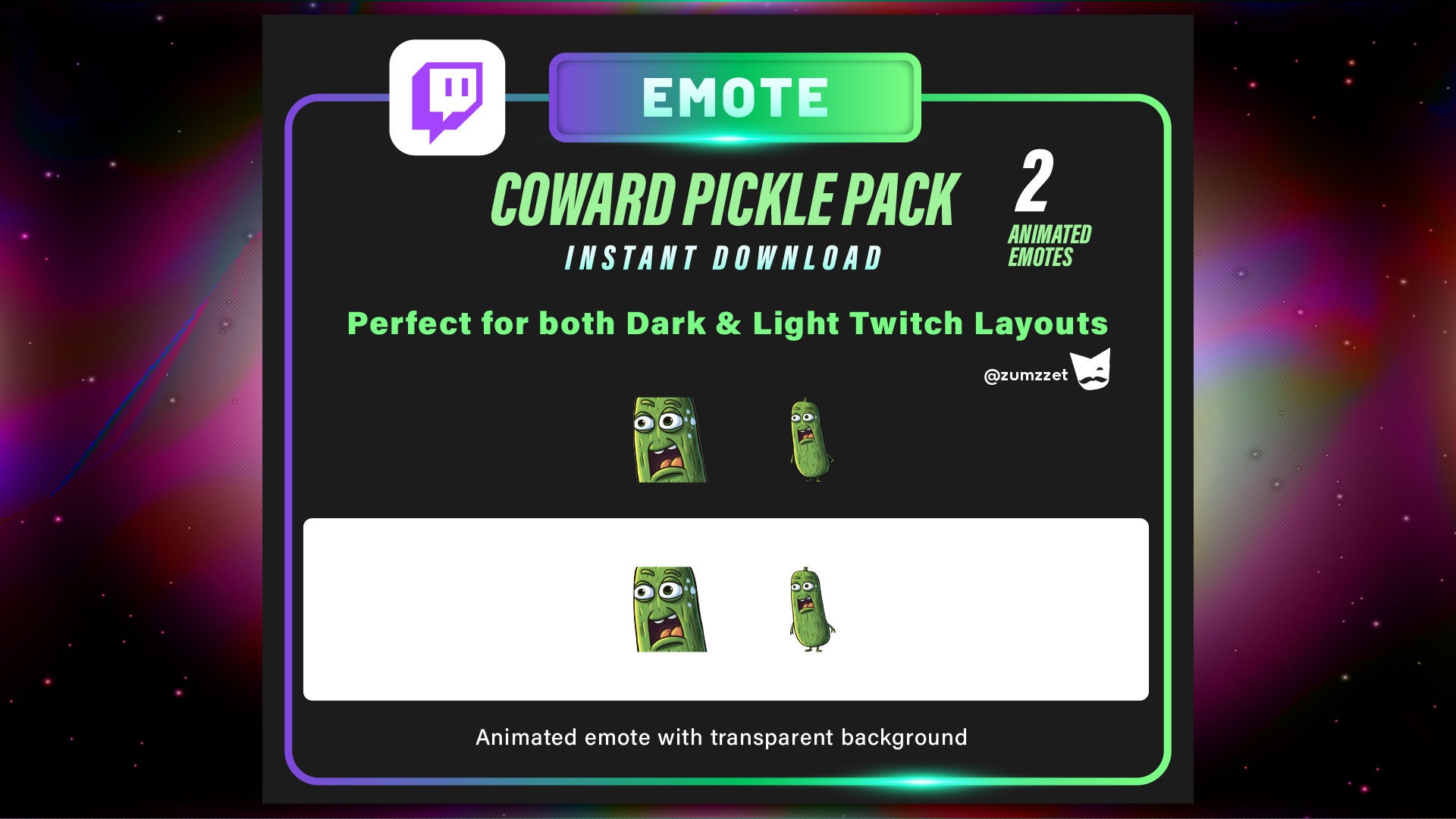 ANIMATED 2 Pickle Emote Set for Twitch,streamer, Gaming, Streaming ...