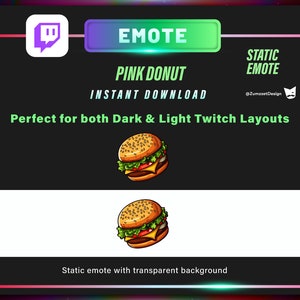 STATIC Burger Emote Set for Twitch, Streamer, Gaming, Streaming, Stream ...