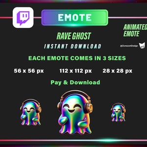 Animated Rave Ghost Emote for Twitch Streamers (digital Download) - Etsy
