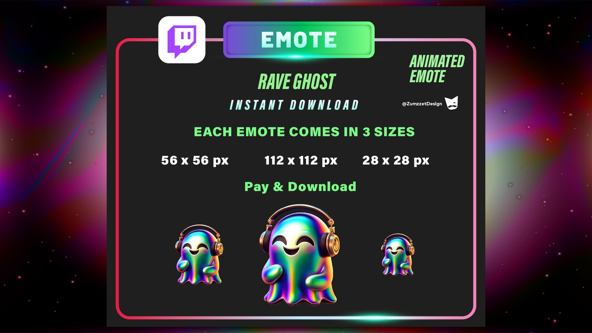 Animated Rave Ghost Emote for Twitch Streamers (digital Download) - Etsy
