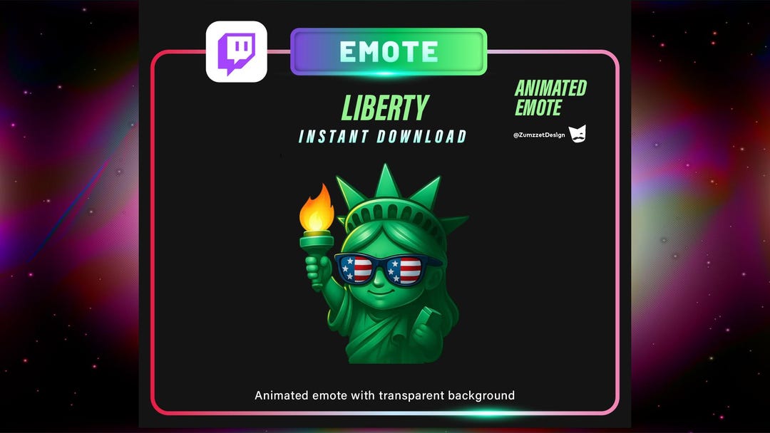 Animated Statue of Liberty Emote for Twitch - USA Streamer (digital ...