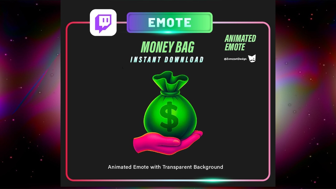 Animated Money Bag Take My Money Emote for Twitch Stream (digital ...