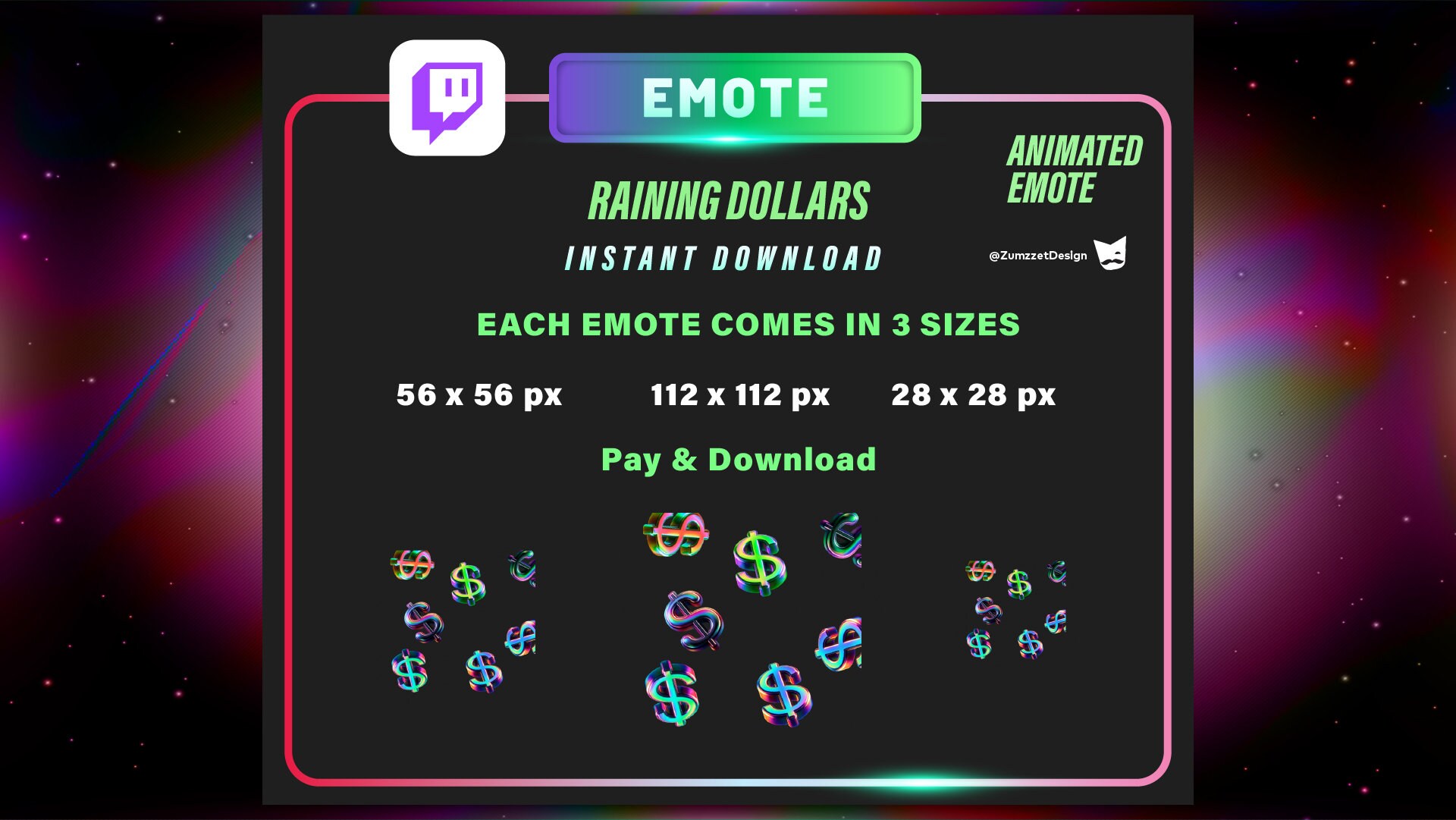 Animated Raining Dollar Sign Emote for Twitch (digital Download) - Etsy
