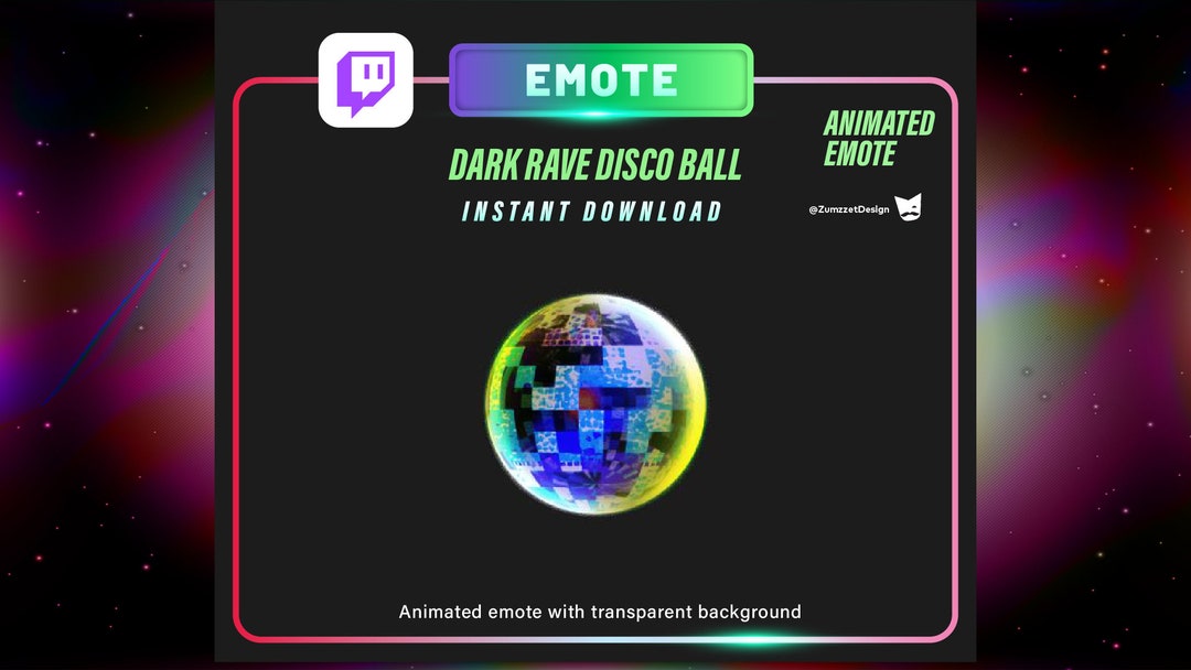 ANIMATED Dark Rave Disco Ball Emote for Twitch, Streamer, Gaming ...