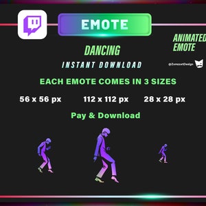 ANIMATED Neon Moonwalk Dancing Emote Set for Twitch, Streamer, Stream ...