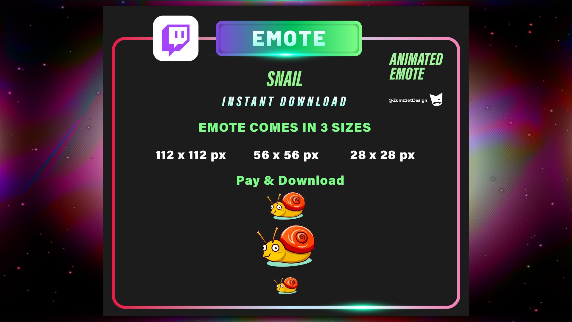 ANIMATED Snail Emote for Twitch, Streamer, Gaming, Streaming,stream ...