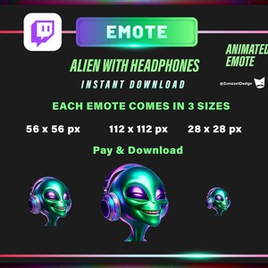 Animated Neon Alien DJ Emote for Twitch (digital File) - Etsy