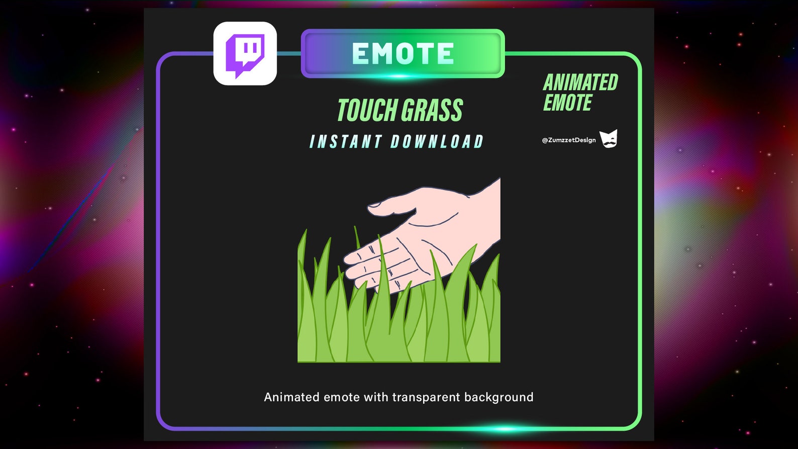 ANIMATED Touch Grass Emote for Twitch, Streamer, Gaming, Streaming ...