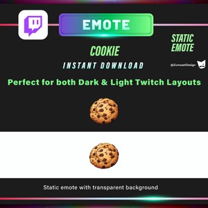 STATIC Cookie Emote Set for Twitch, Streamer, Gaming, Streaming, Stream ...