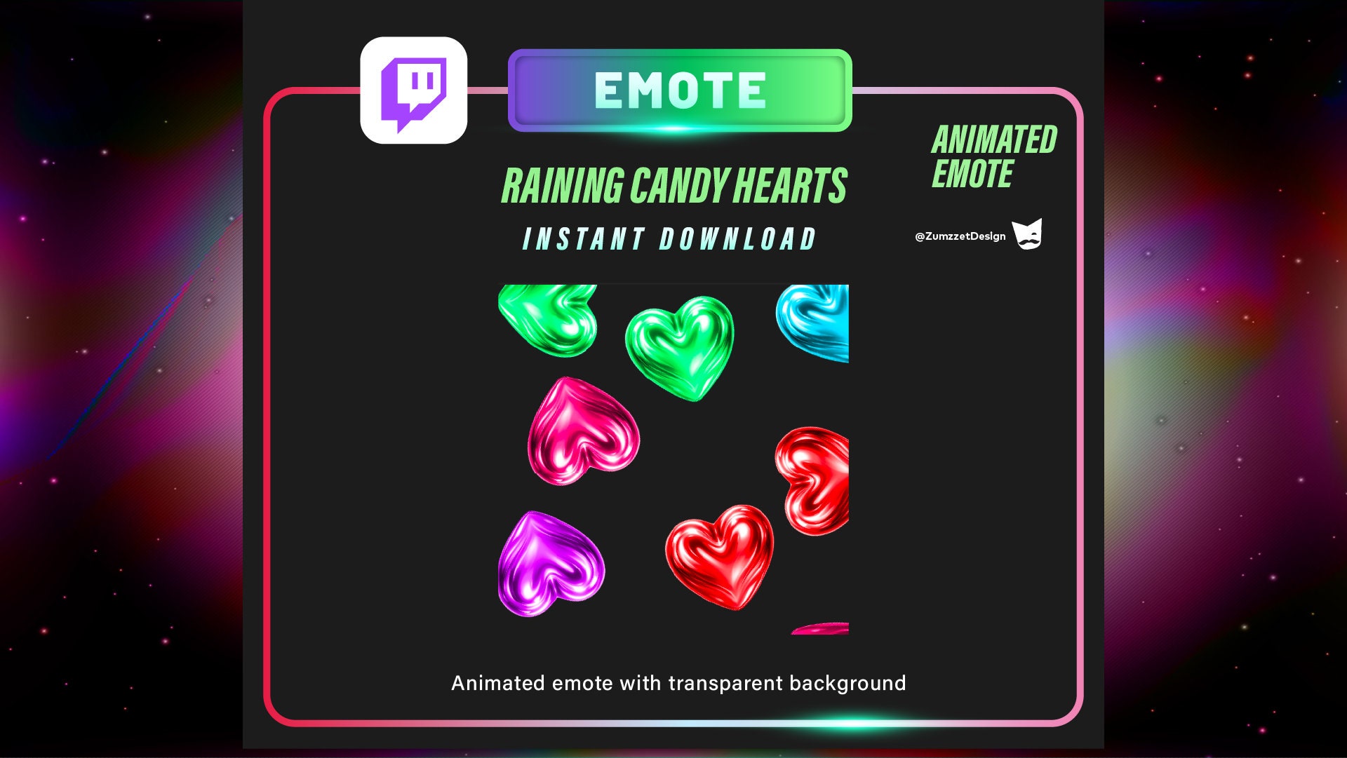 Animated Raining Heart Emote for Twitch (digital Zip File) - Etsy