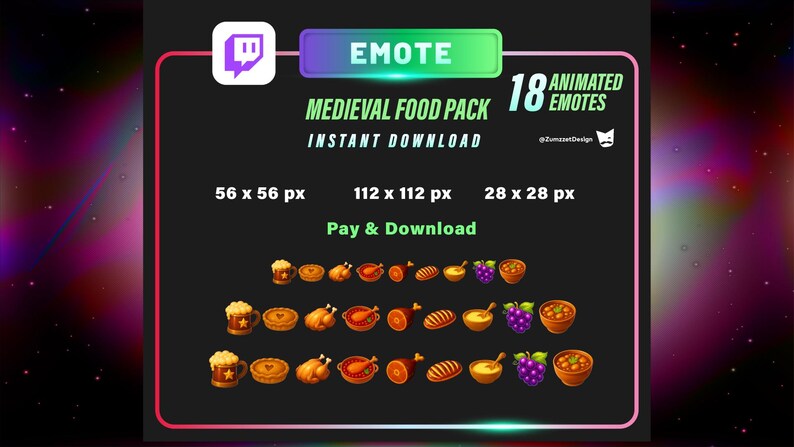 Medieval Food Emote Set: Tavern RPG Streamer Emotes (digital Download ...