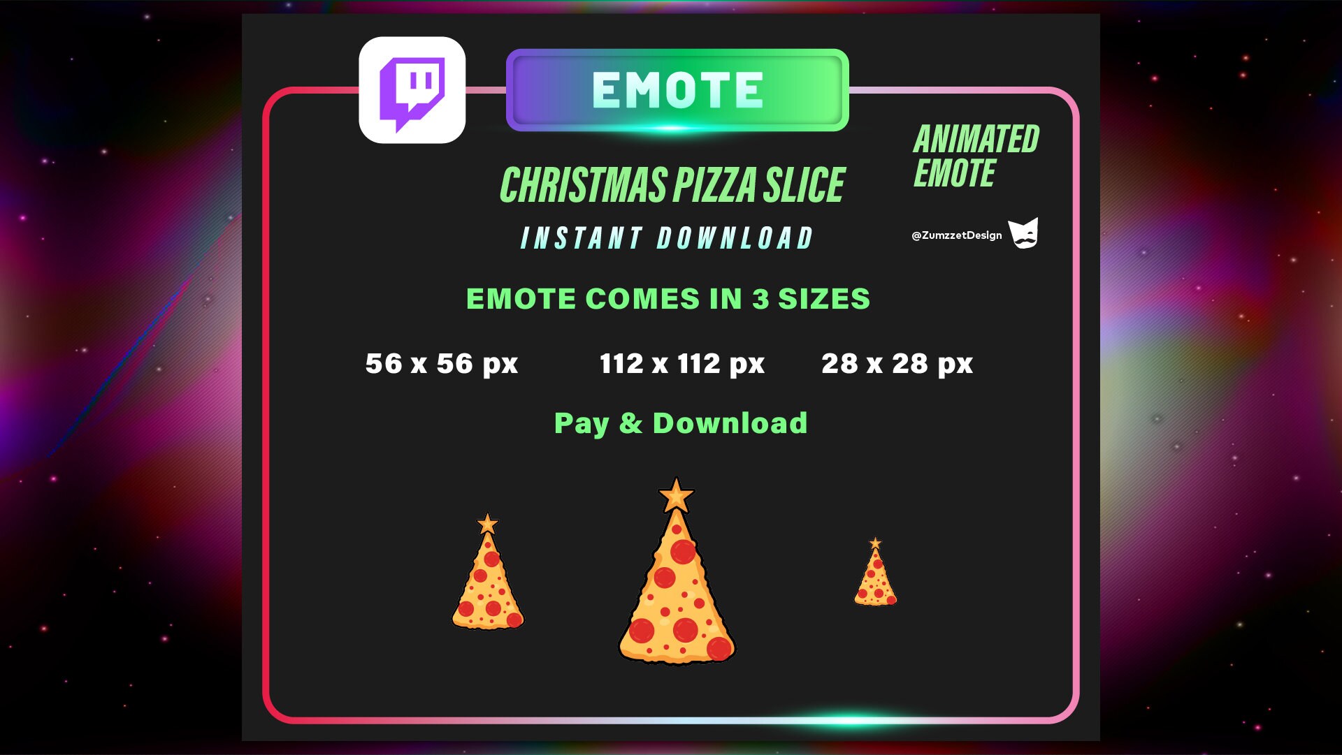ANIMATED Pepperoni Pizza Christmas Tree for Twitch, Streamer, Gaming ...