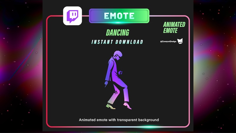 ANIMATED Neon Moonwalk Dancing Emote Set for Twitch, Streamer, Stream ...