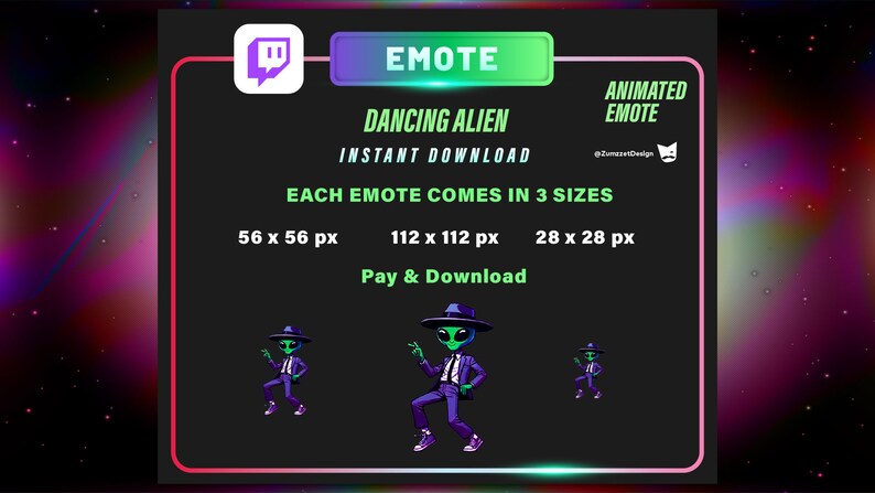 ANIMATED Dancing Alien Emote for Twitch, Streamer, Stream Emotes, Music ...