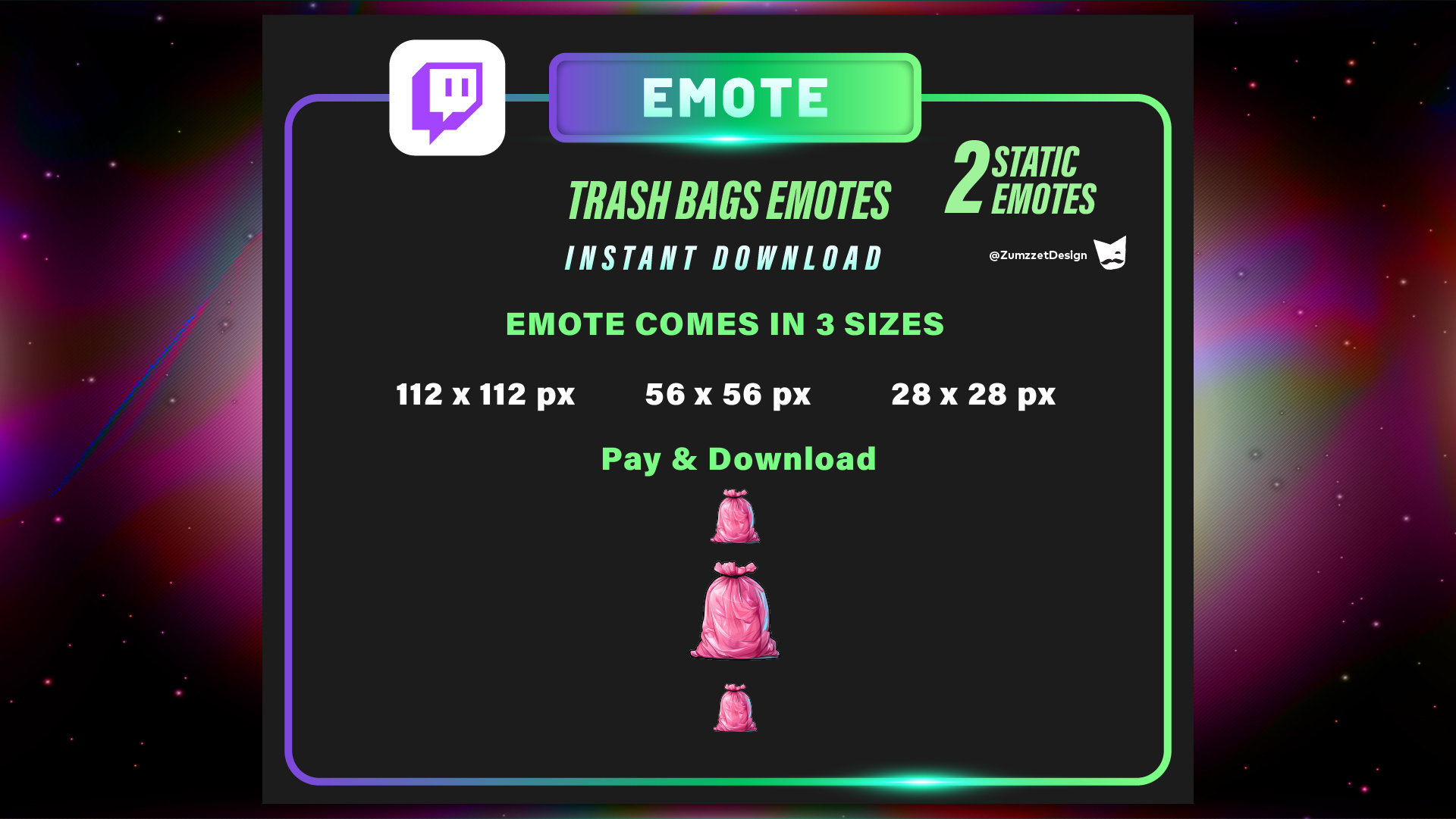 STATIC Trash Bags Emote Set for Twitch, Streamer, Gaming, Streaming ...