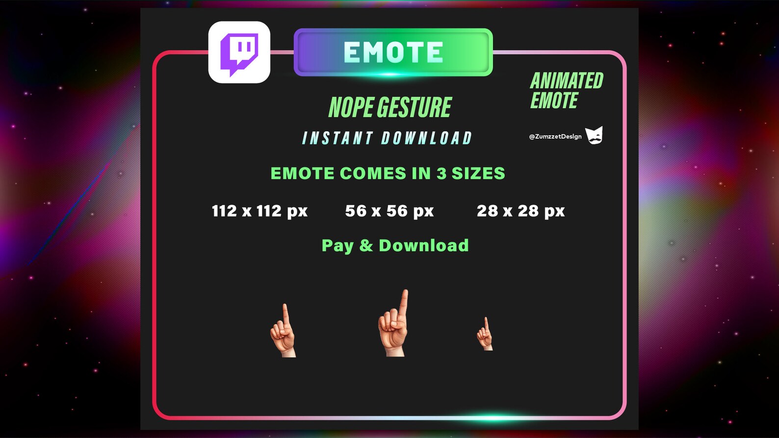 ANIMATED Hand Gesture No Emote for Twitch, Streamer, Streaming, Stream ...